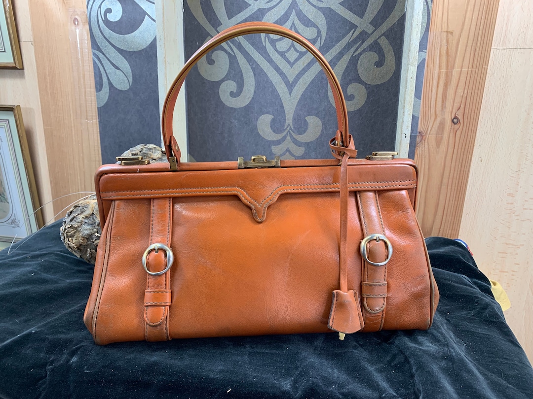 Beautiful Leather Cognac-colored Handbag REGNIER With Short Handle and ...