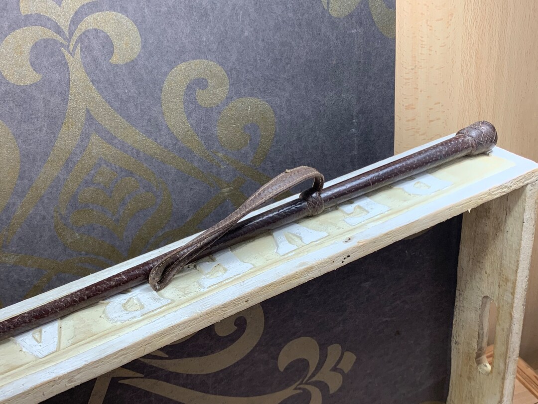 Vintage Braided Leather Whip Horseback Riding Riding Crop Equestrian ...