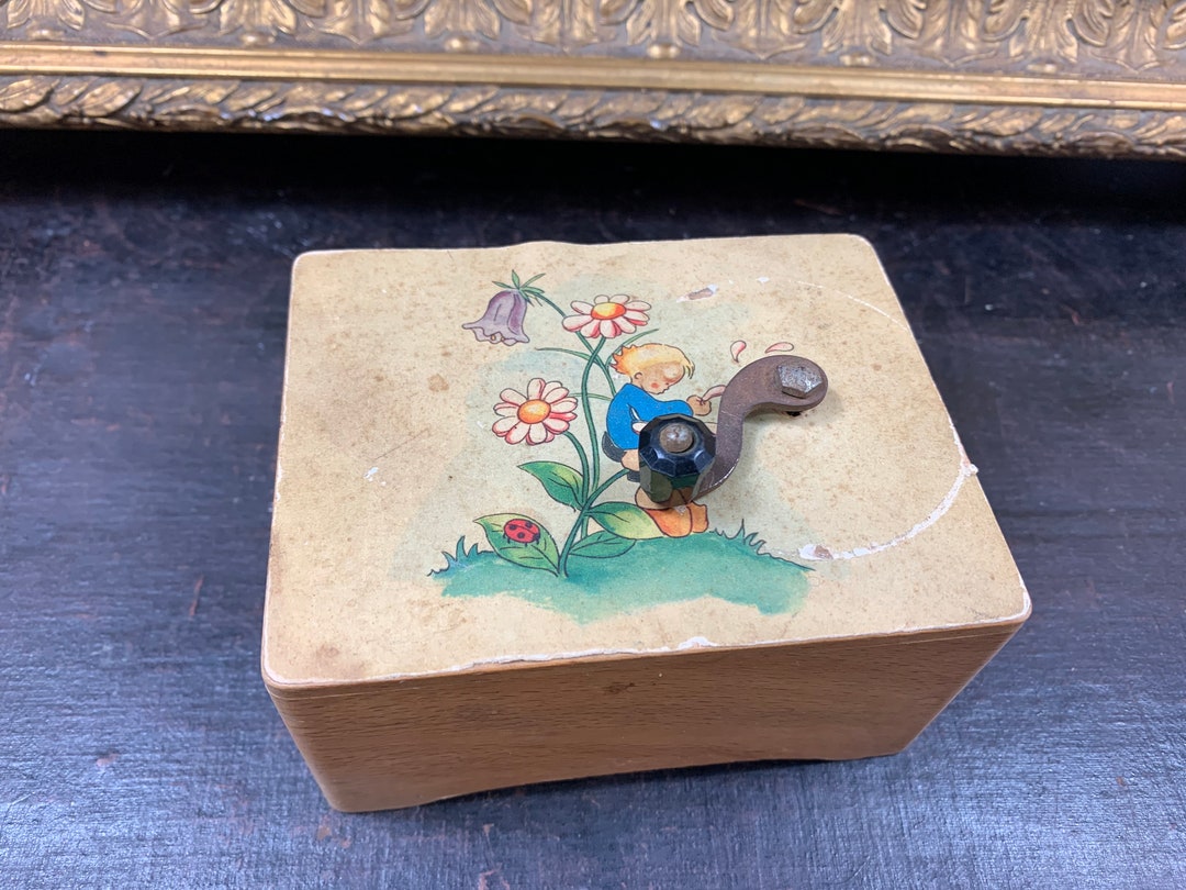 Children's Music Box Antique Wooden Children's Music Box Made in ...