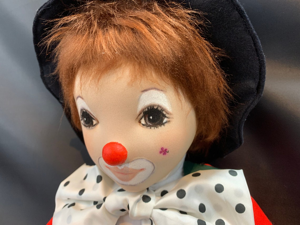 Very Nice Colorful Nostalgic Big Fabric Clown With Painted - Etsy