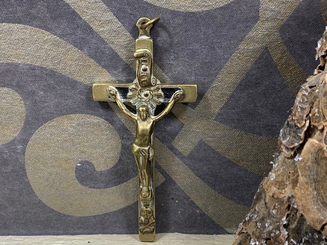 Cross of Jesus Christ - Vintage Religious Item - Copper Crucifix ...