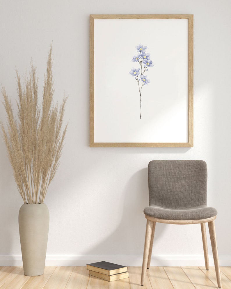Forget Me Not Printable, Forget Me Not Wall Print, Watercolour, Instant ...