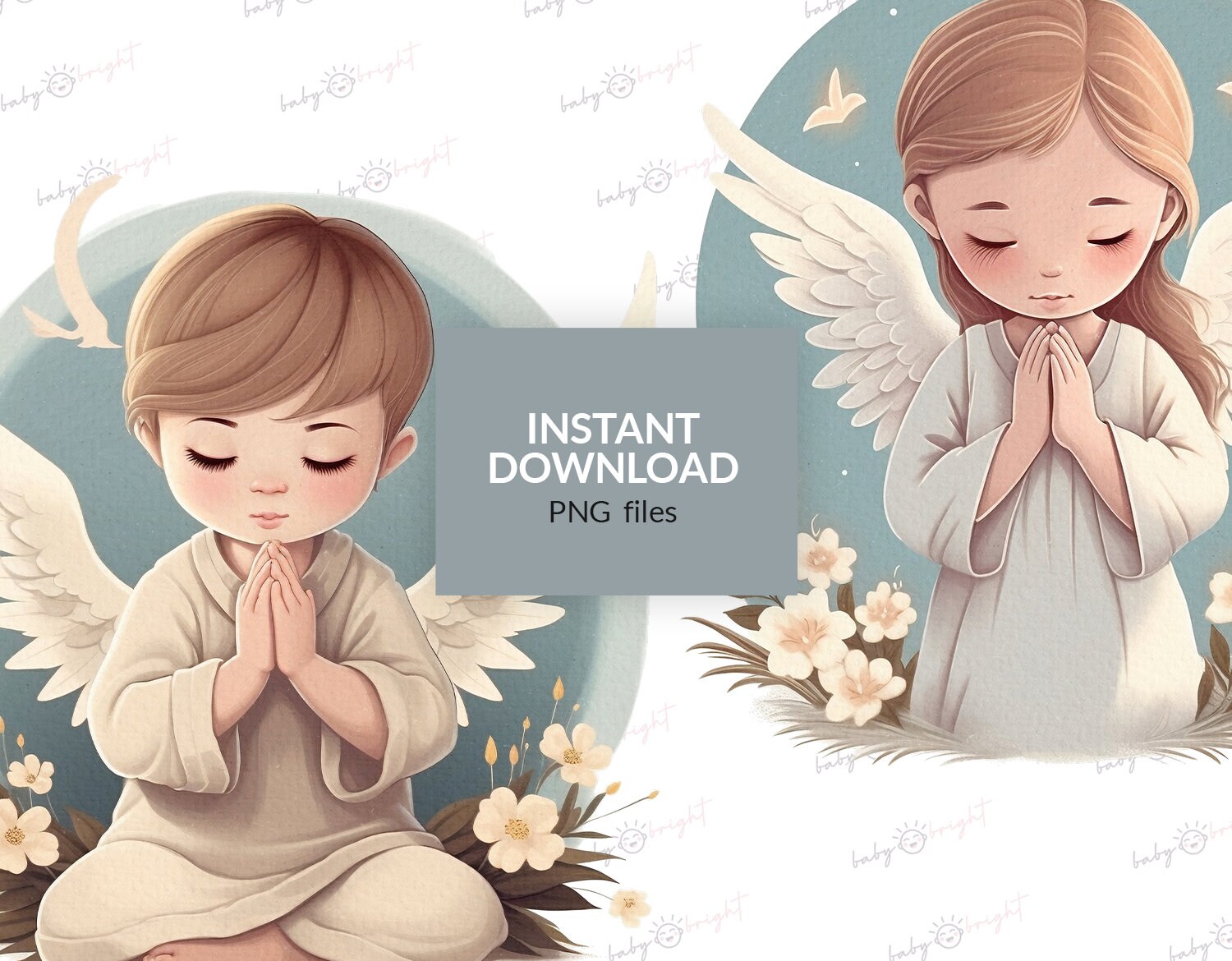 Blue Angels Illustration Clipart Set, Round Pictures Illustrations ...