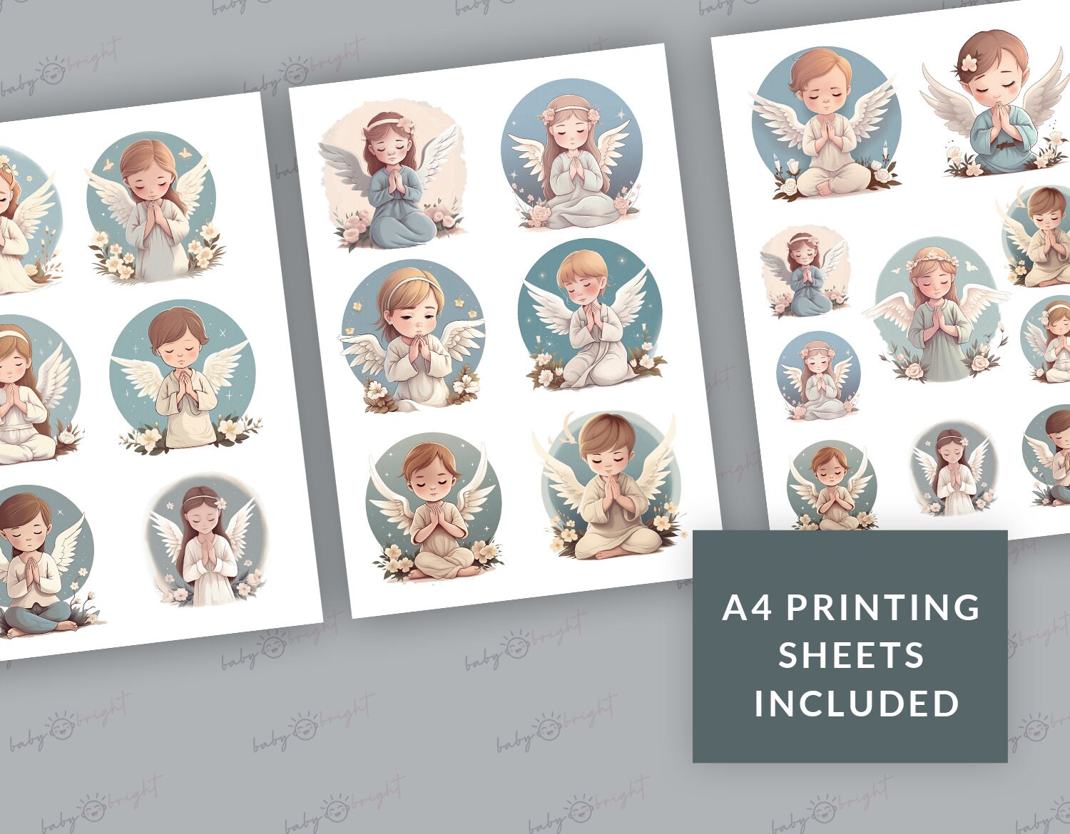 Blue Angels Illustration Clipart Set, Round Pictures Illustrations ...