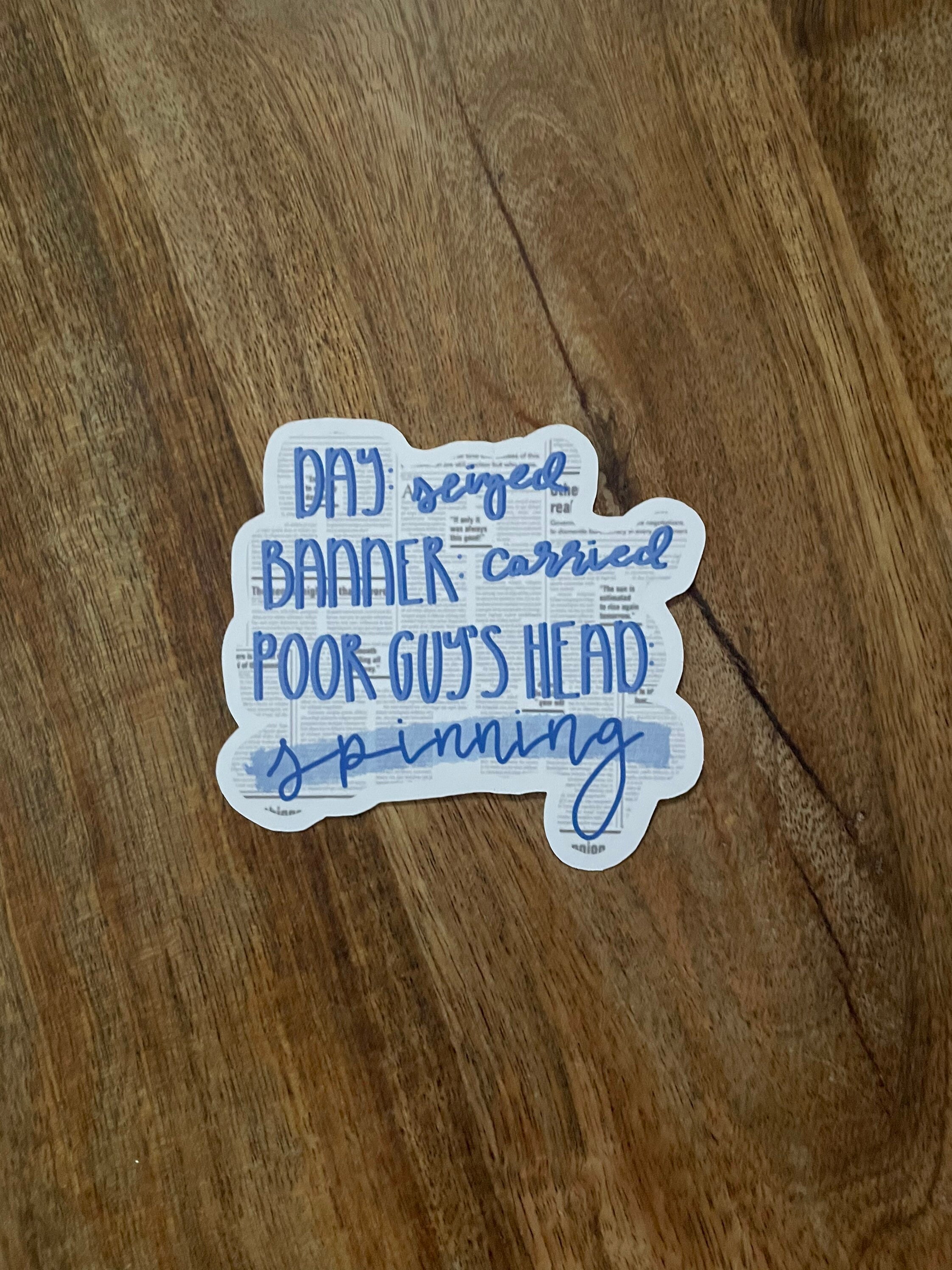 Newsies Inspired Sticker Seize the Day Glossy or - Etsy