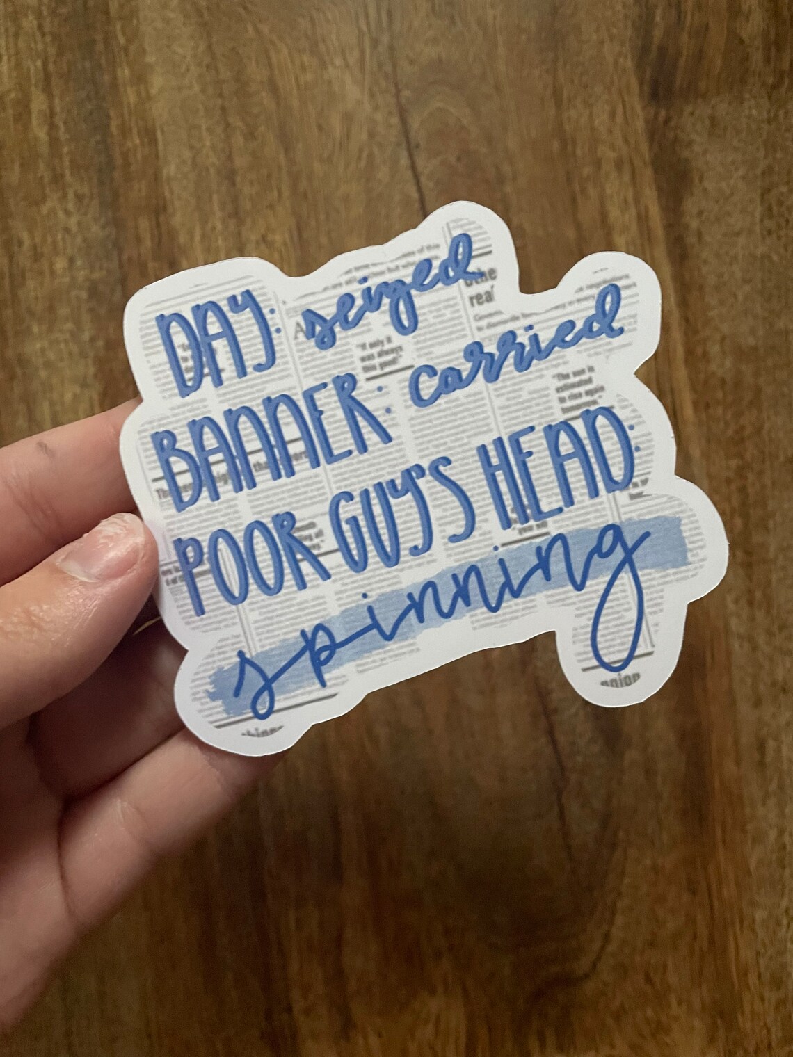 Newsies Inspired Sticker Seize the Day Glossy or - Etsy