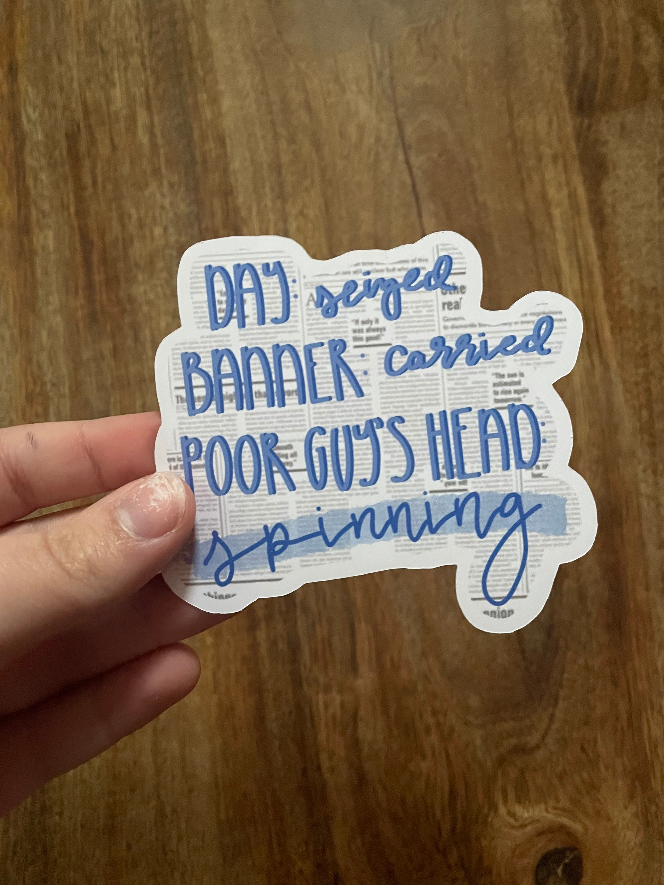 Newsies Inspired Sticker Seize the Day Glossy or - Etsy