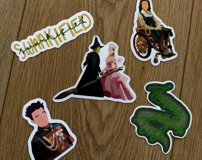 Wicked Movie Sticker Set | Broadway Stickers | Waterproof Stickers ...