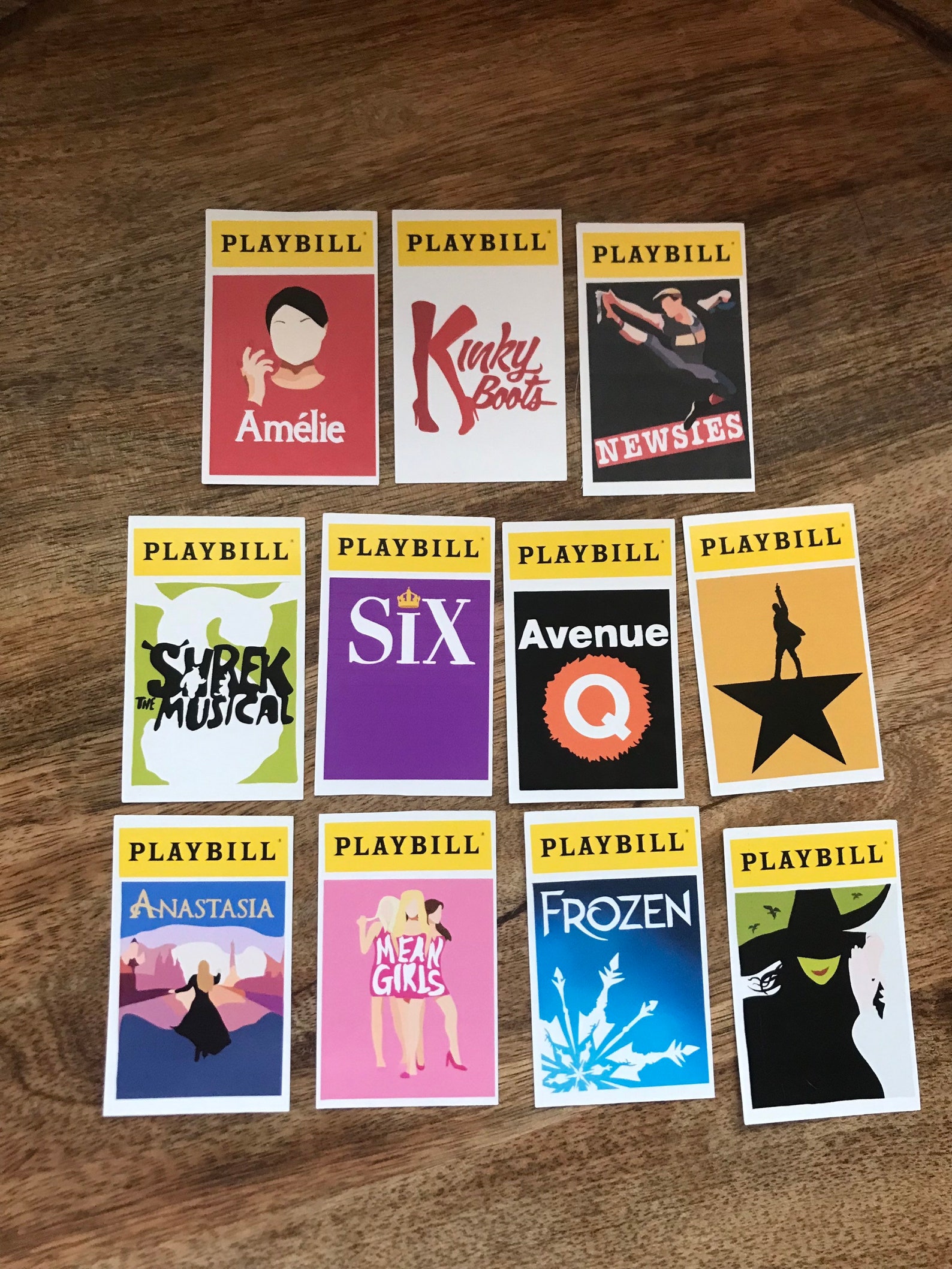 Broadway Playbill Inspired Sticker Pack in Glossy or - Etsy