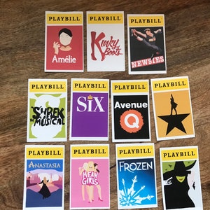 Broadway Playbill Inspired Sticker Pack Waterproof Including Hamilton ...