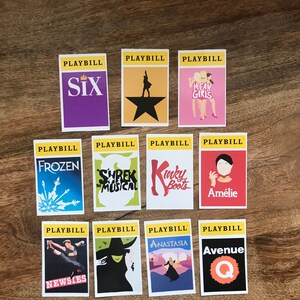 Broadway Playbill Inspired Sticker Pack Waterproof Including Hamilton ...