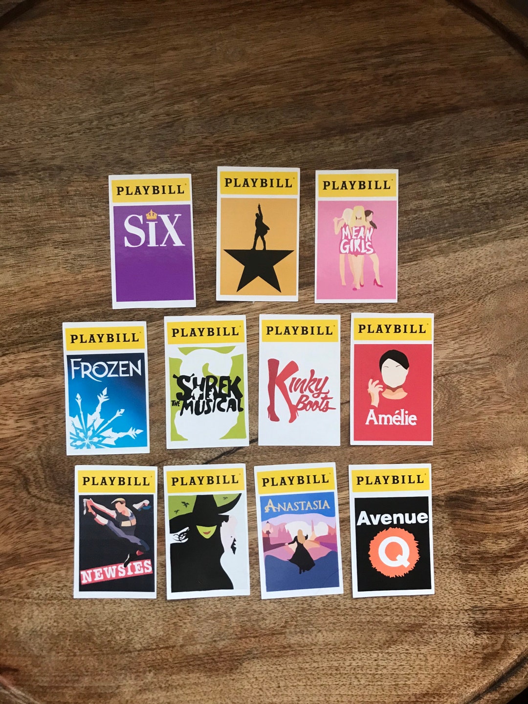 Broadway Playbill Inspired Sticker Pack Waterproof Including Hamilton ...