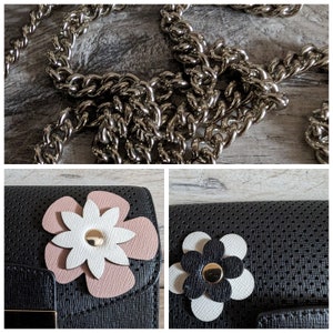 Furla Metropolis Women's Leather Mini Crossbody Bag With Flowers Black ...