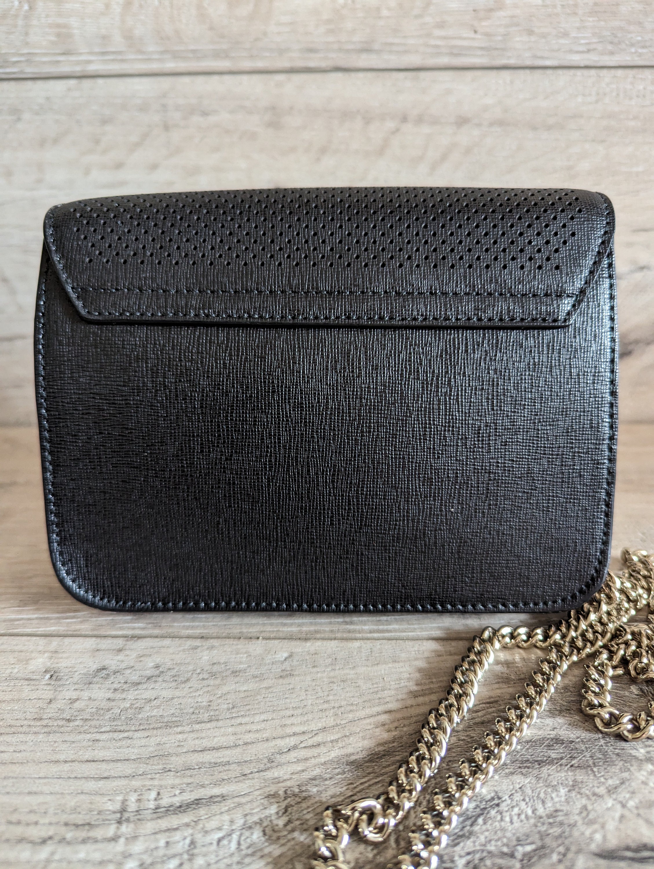 Furla Metropolis Women's Leather Mini Crossbody Bag With Flowers Black ...