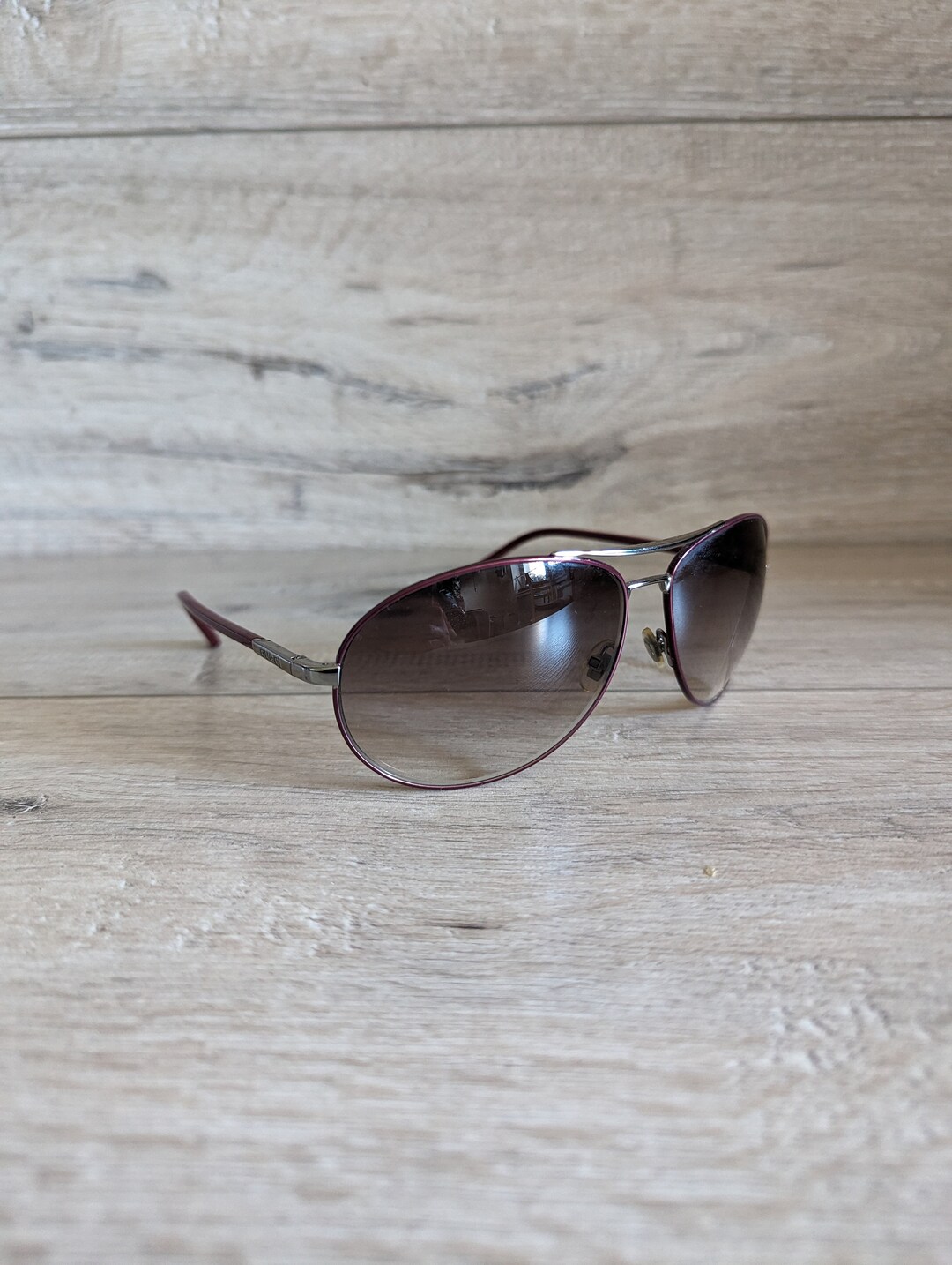 Gucci GG Aviator Sunglasses 1889/s Sunglasses Burgundy Silver Gray Lens ...