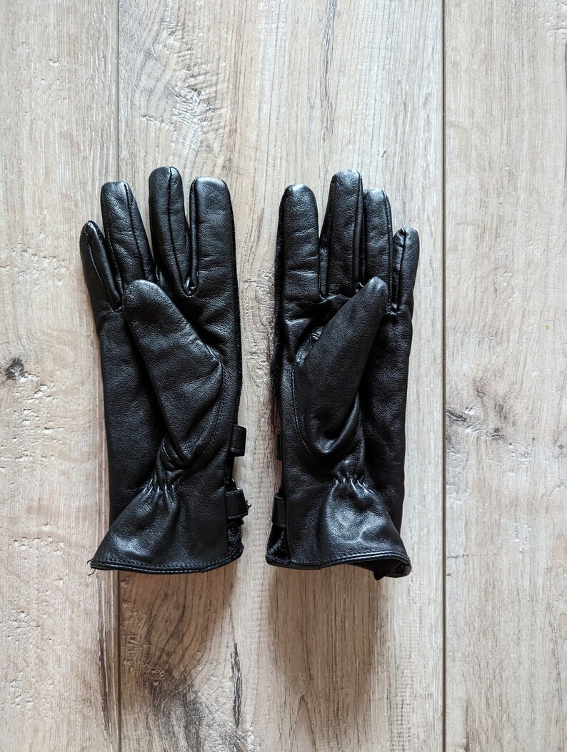The Kooples Gloves Leather Velor Double Buckle Size 7 1/2 - Etsy