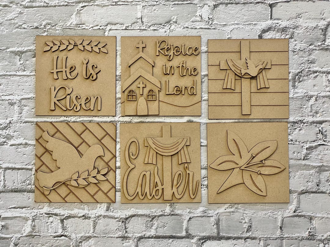 Unfinished Religious MDF Squares - Easter Decor (4.25") - Etsy