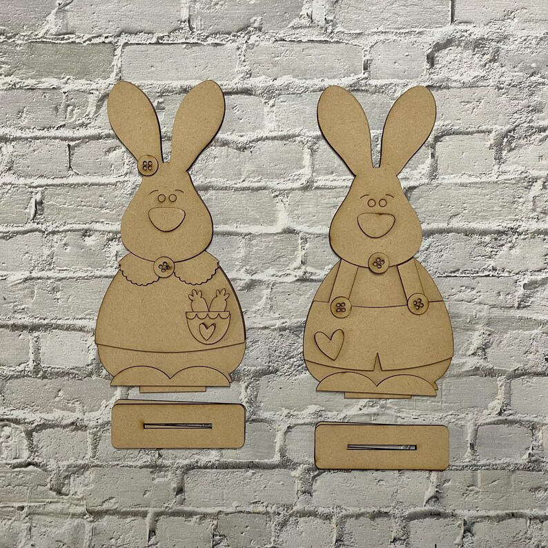Primitive Standing Bunny Couple - Etsy