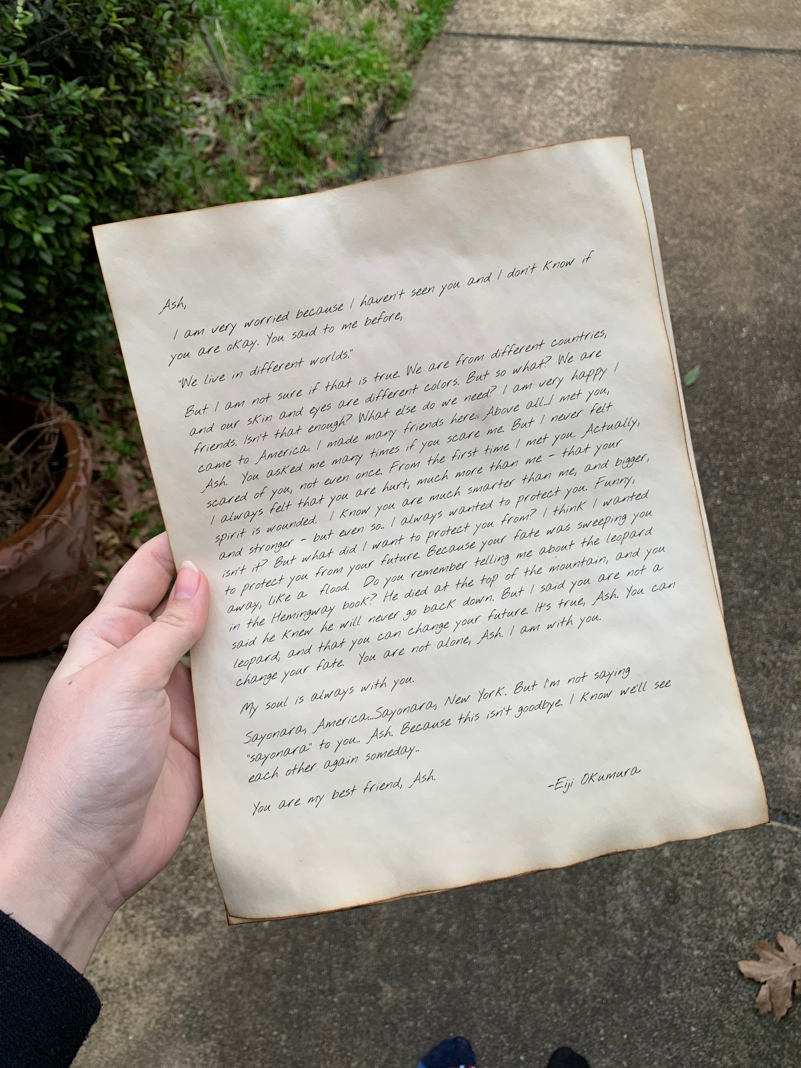 Banana Fish Letter at Jack Belser blog