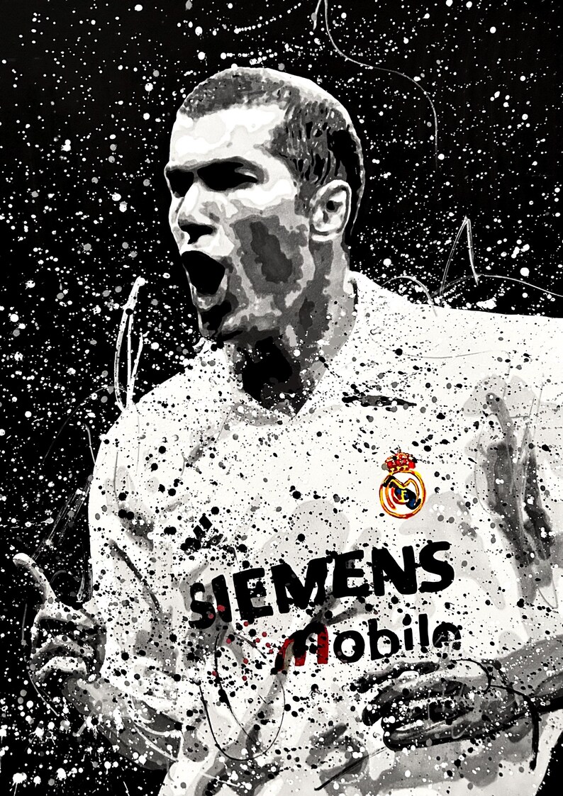 Zinedine Zidane Art - Hand Painted Art Prints - Poster - Gift - Etsy
