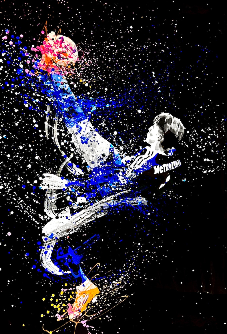 Scott Mctominay Art - Overhead Kick - Hand Painted Art Prints - Poster ...