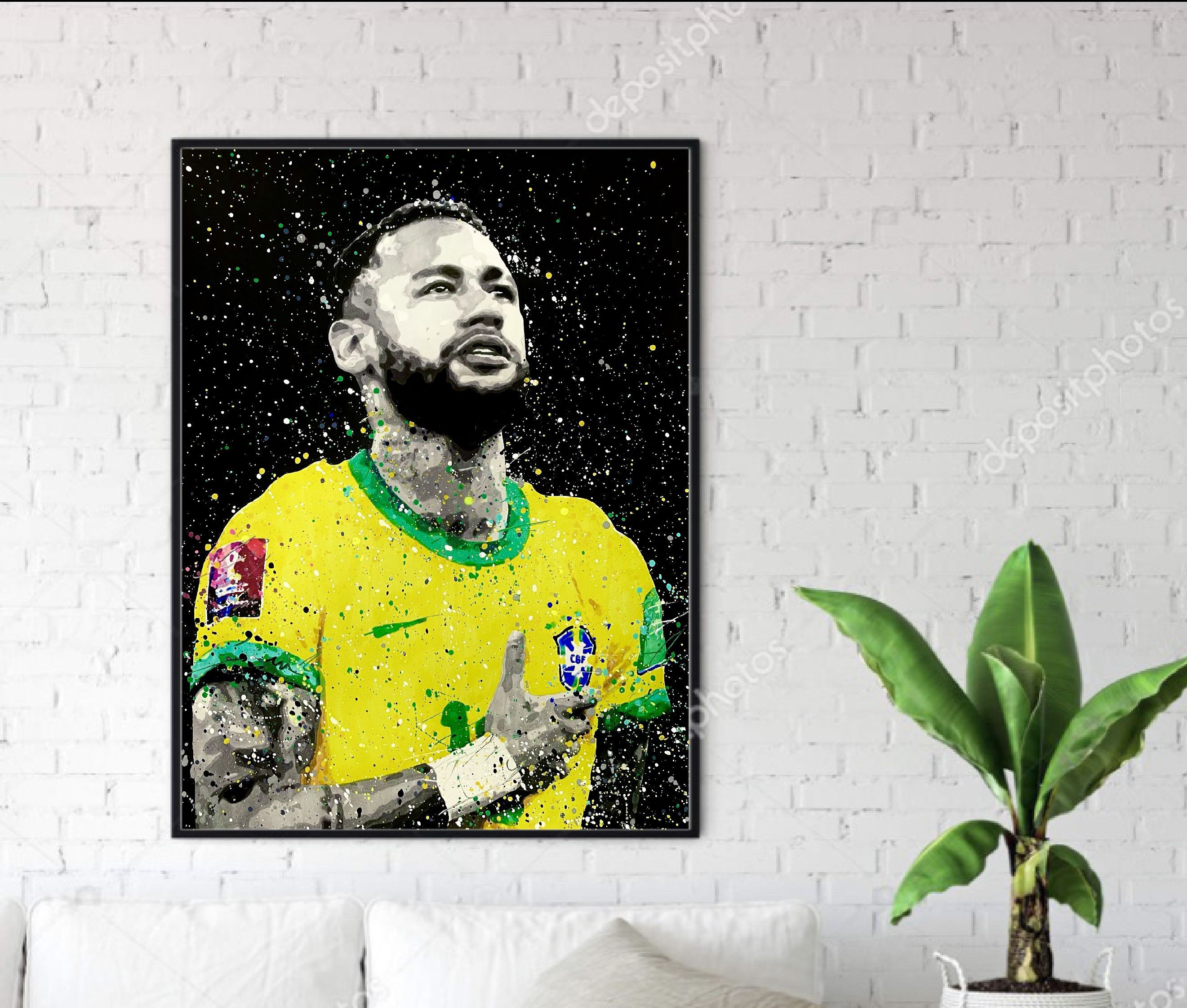 Neymar Jr Art - Hand Painted Art Prints - Poster - Gift - Etsy