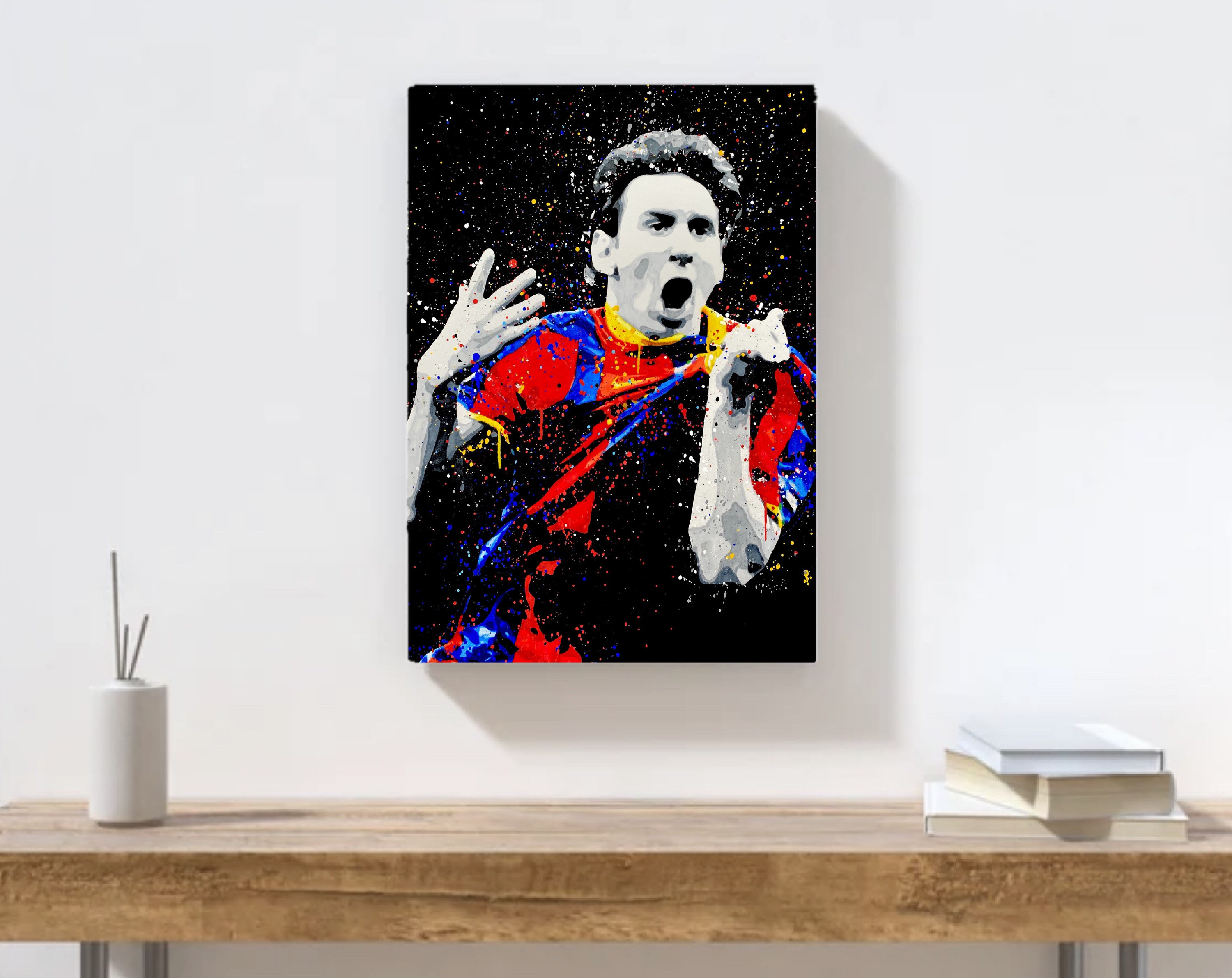 Lionel Messi Canvas Art Hand Painted Art Canvas Gift - Etsy