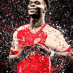 Bukayo Saka Art - Hand Painted Art Prints - Poster - Gift - Etsy