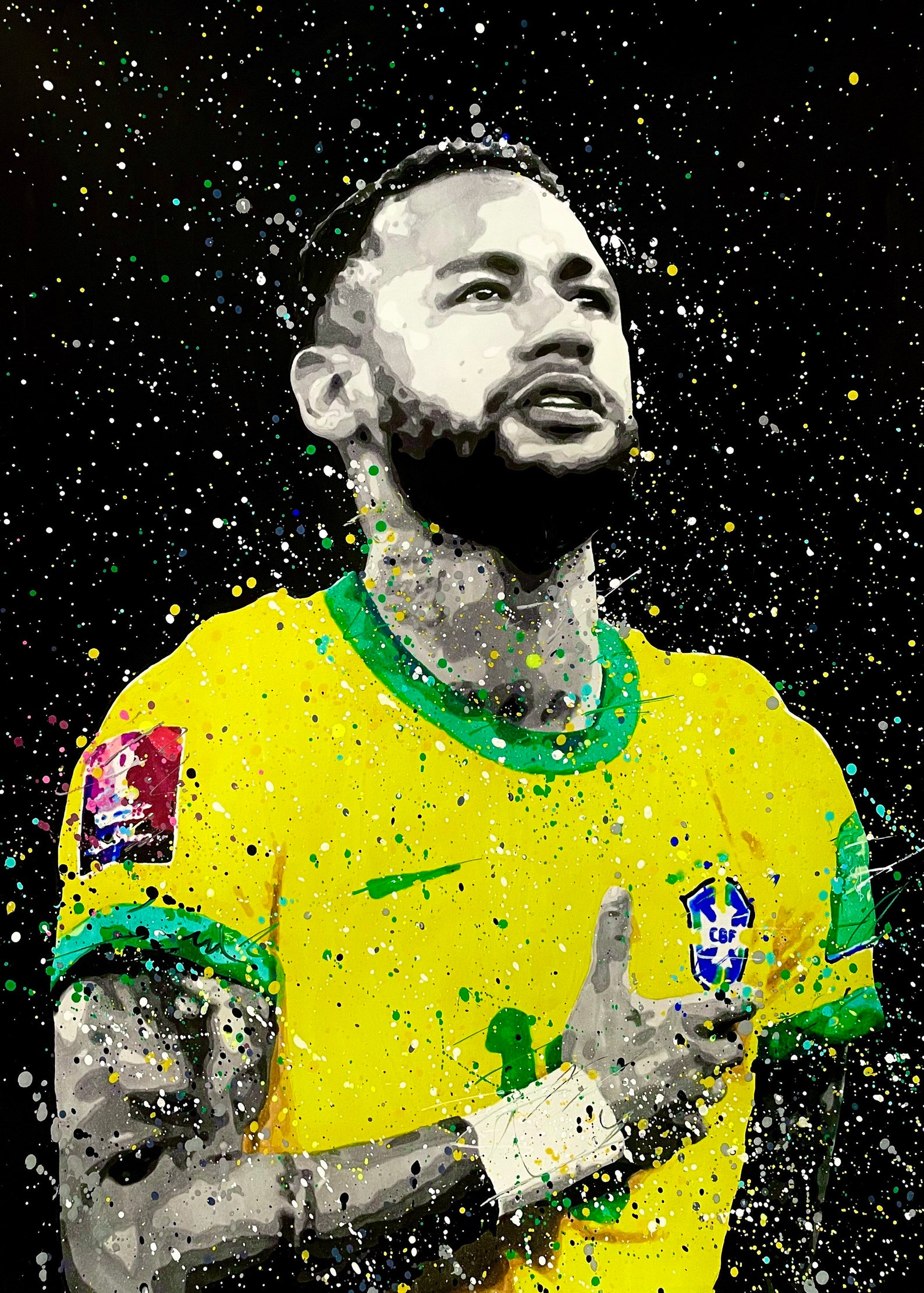 Neymar Jr Art - Hand Painted Art Prints - Poster - Gift - Etsy