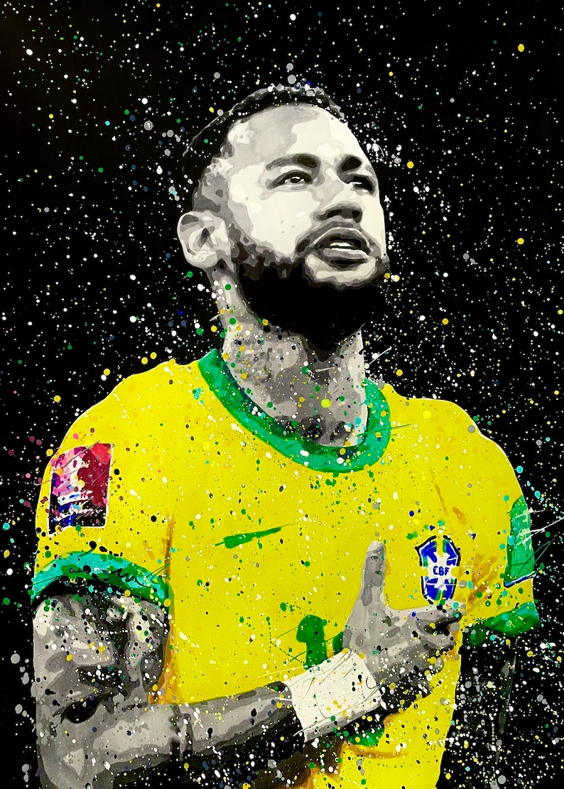 Neymar Jr Art - Hand Painted Art Prints - Poster - Gift - Etsy