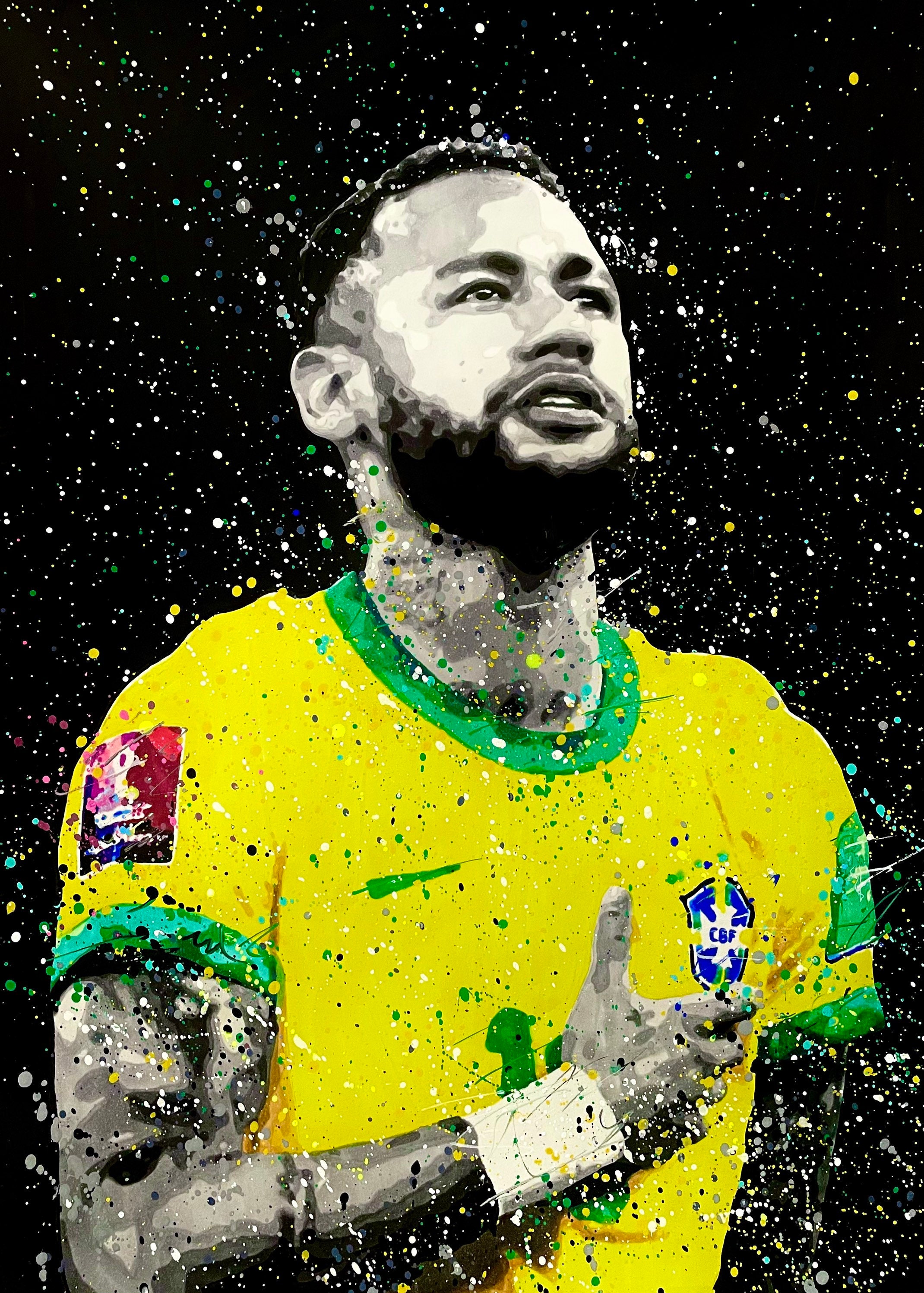 Neymar Jr Art Hand Painted Art Poster Gift - Etsy