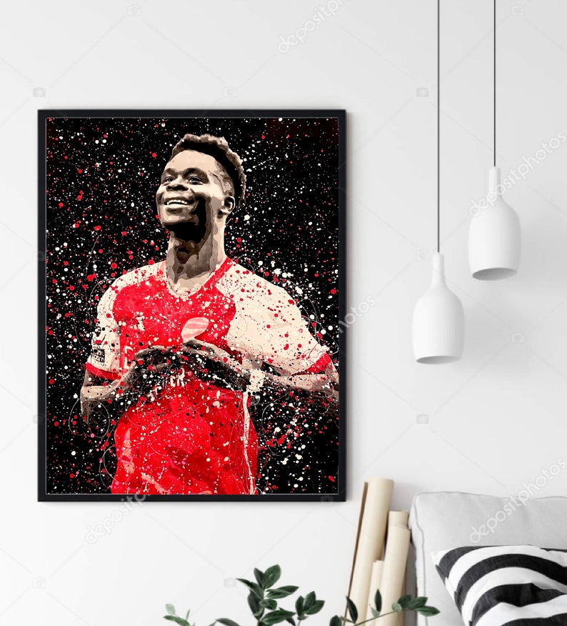 Bukayo Saka Art - Hand Painted Art Prints - Poster - Gift - Etsy