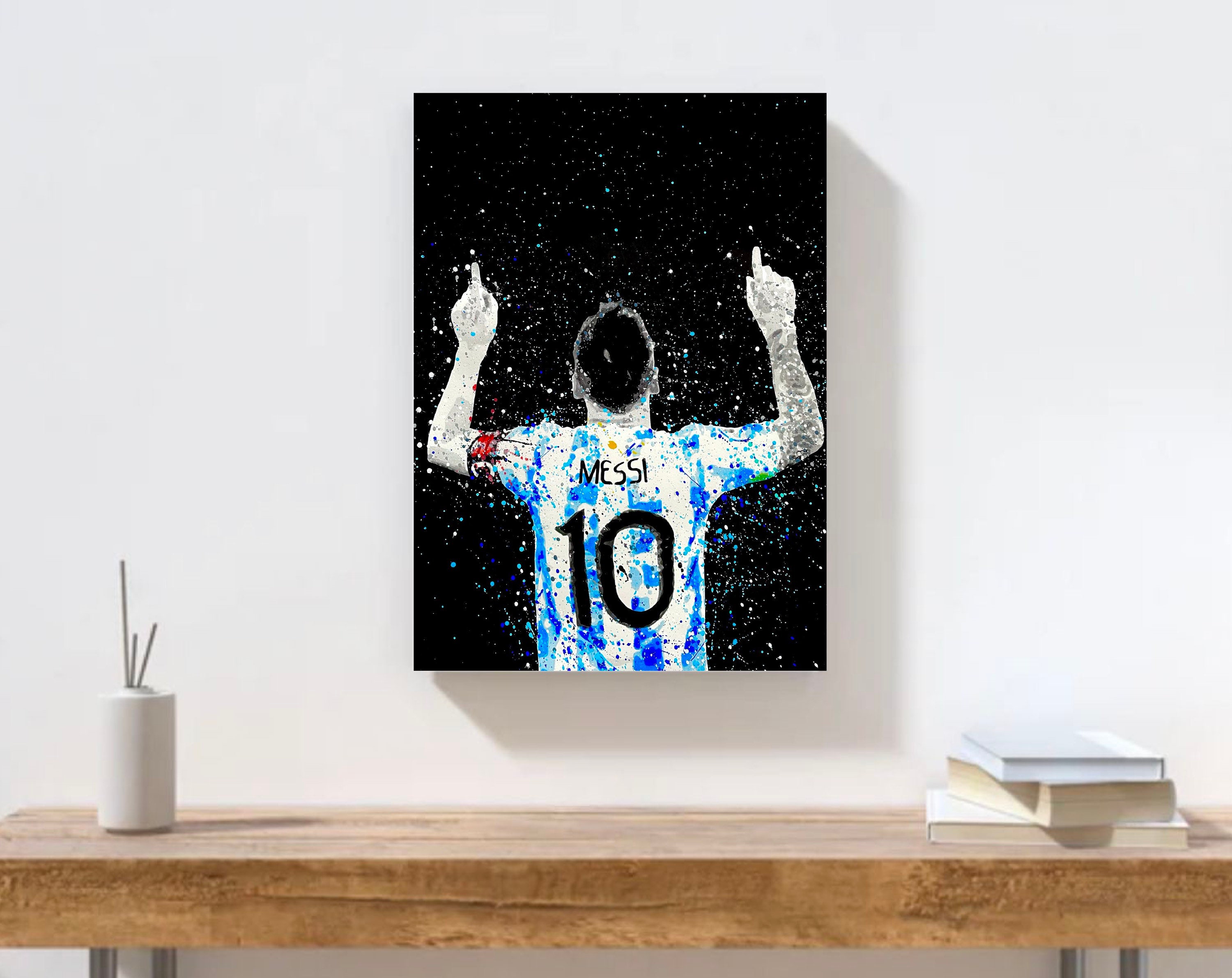 Lionel Messi Canvas Art Hand Painted Art Canvas Gift - Etsy
