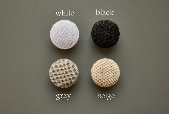 Linen Fabric Buttons Handmade Covered Buttons Gray Buttons - Etsy