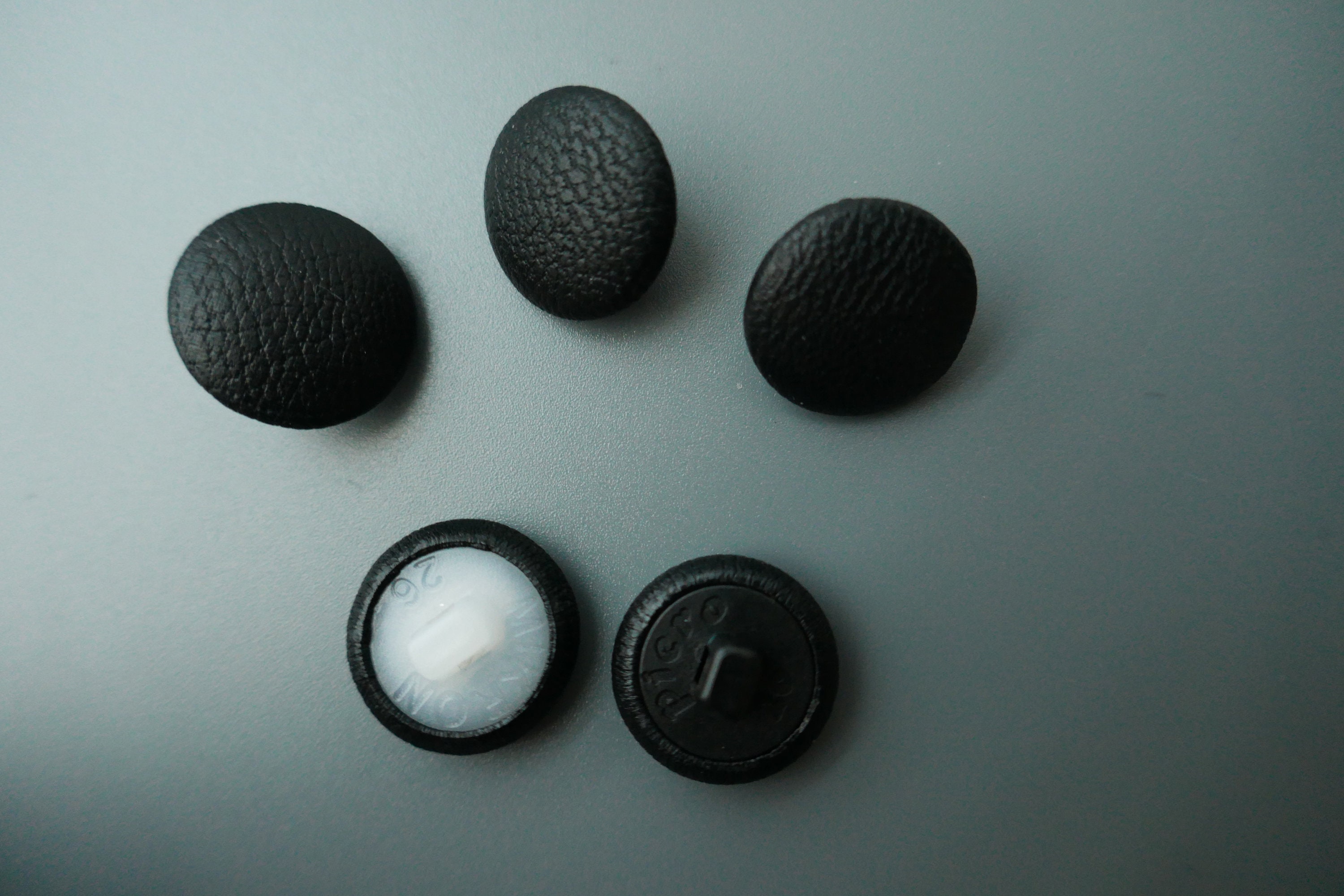 Black Eco-leather Covered Button | Handmade Buttons | SET of 6 Buttons ...