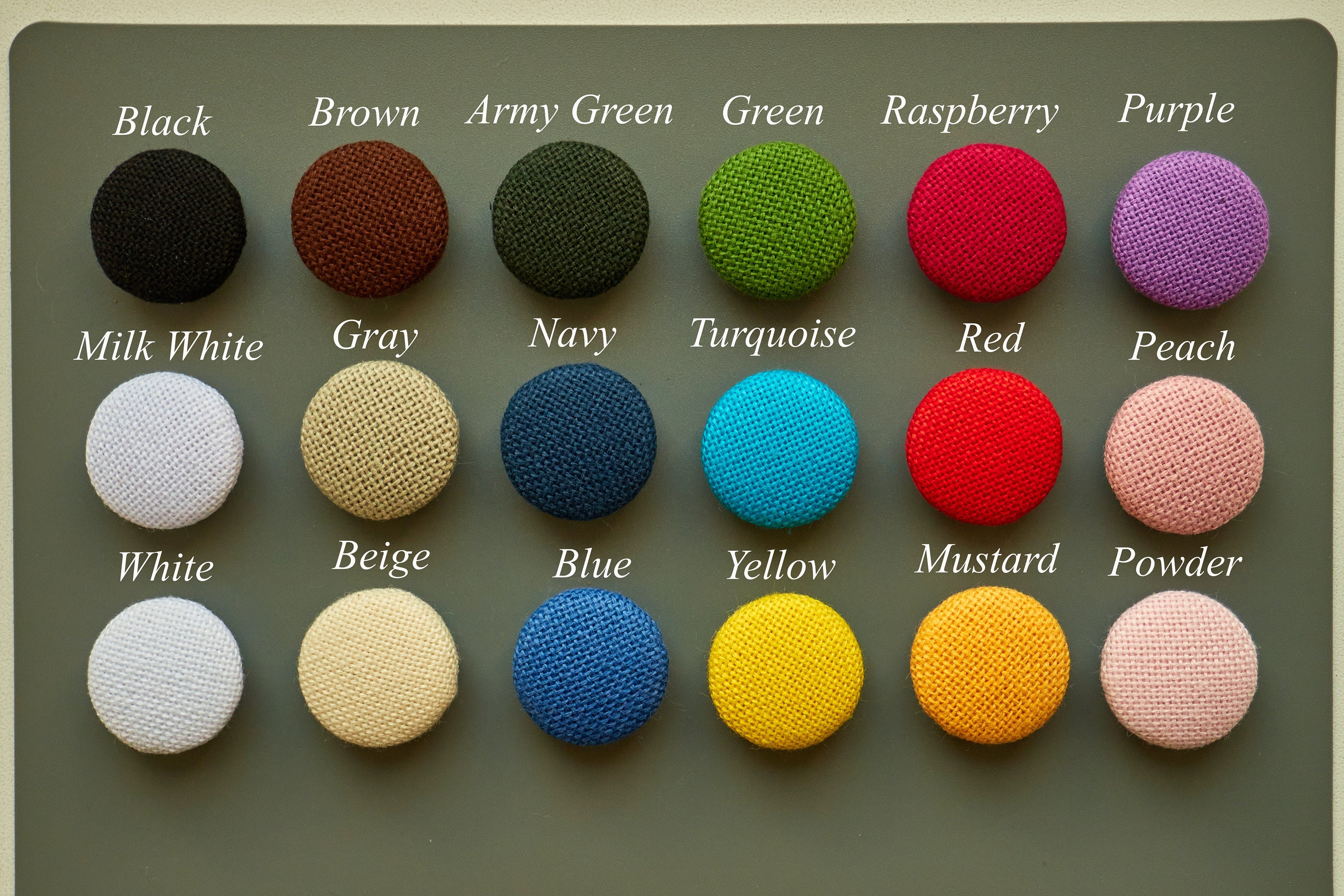 Cotton Fabric Buttons Handmade Covered Buttons Multicolored Buttons ...