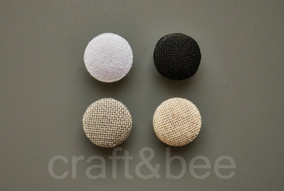 Linen Fabric Buttons Handmade Covered Buttons Gray Buttons | Etsy