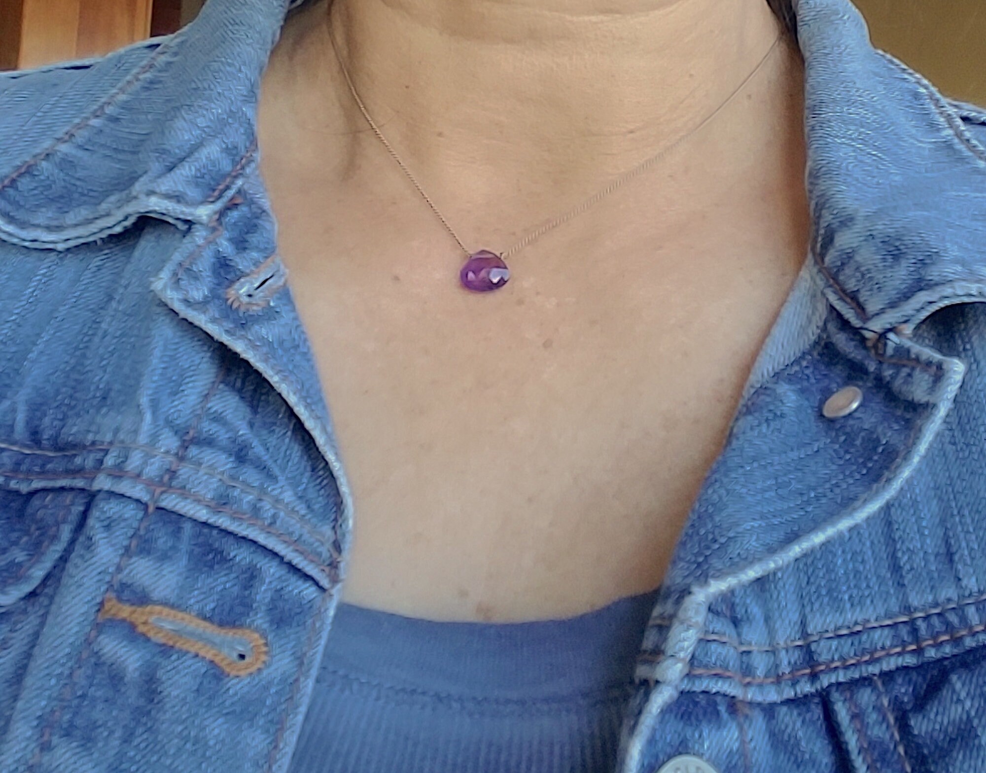 Simple Amethyst Necklace Minimalist Necklace Amethyst Cord - Etsy