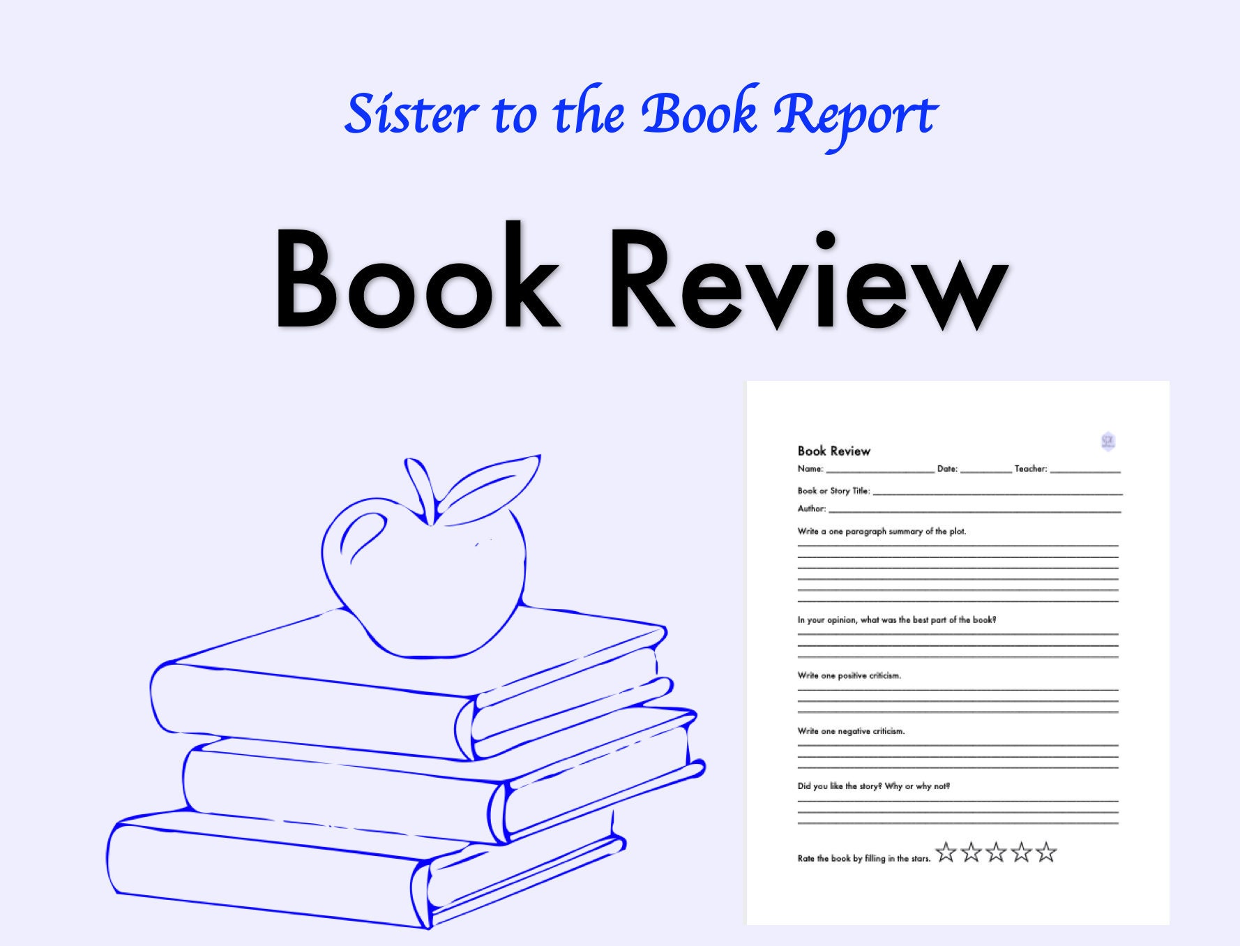 Book Review Printable Document - Etsy