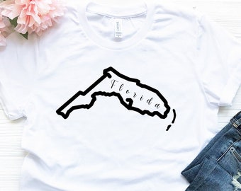 Florida Map T Shirt - Etsy