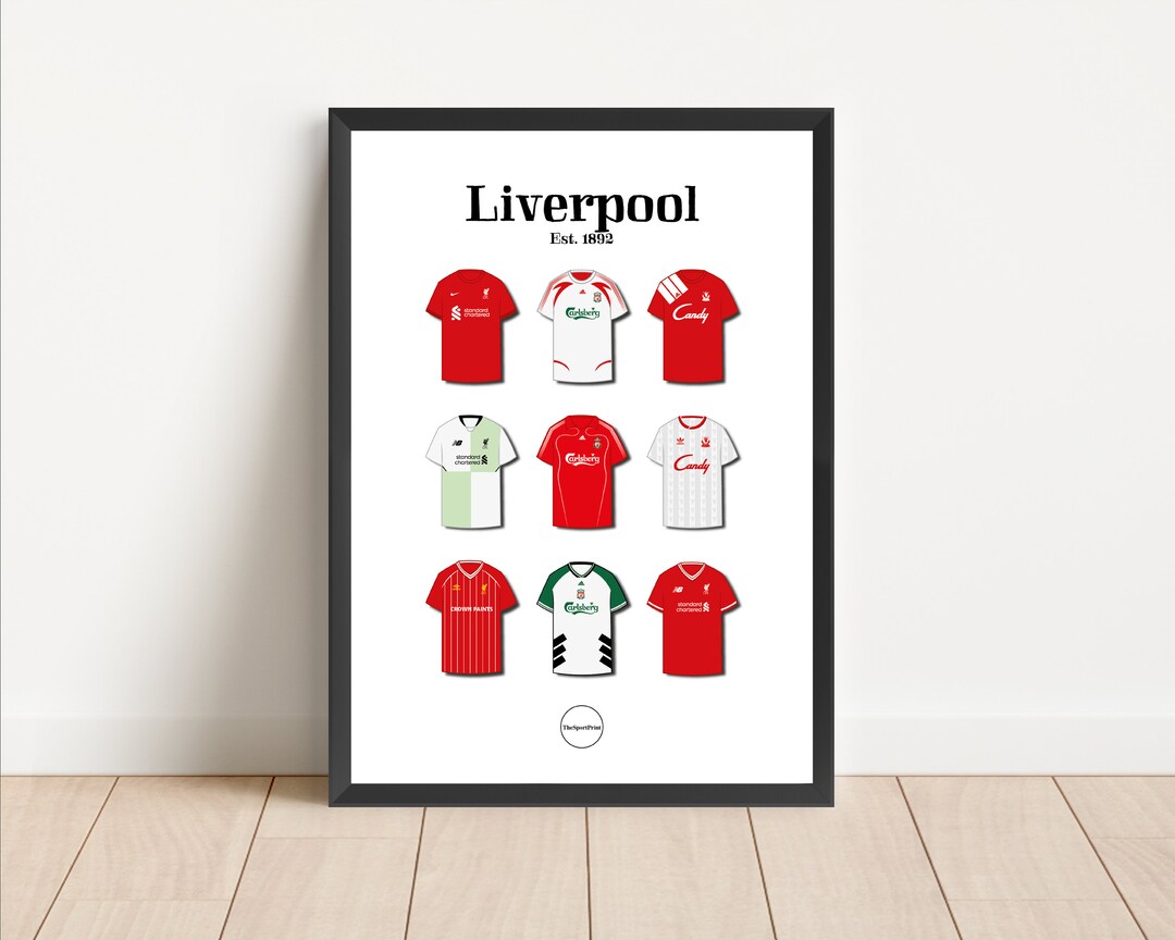 Liverpool Iconic Kits | Liverpool Football Soccer Poster | Sport Art - Etsy