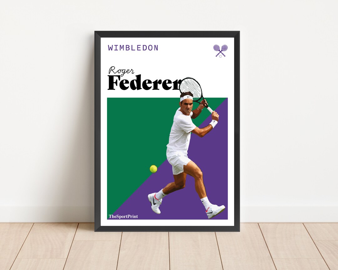 Roger Federer | Wimbledon Tennis Poster | Sport Art - Etsy