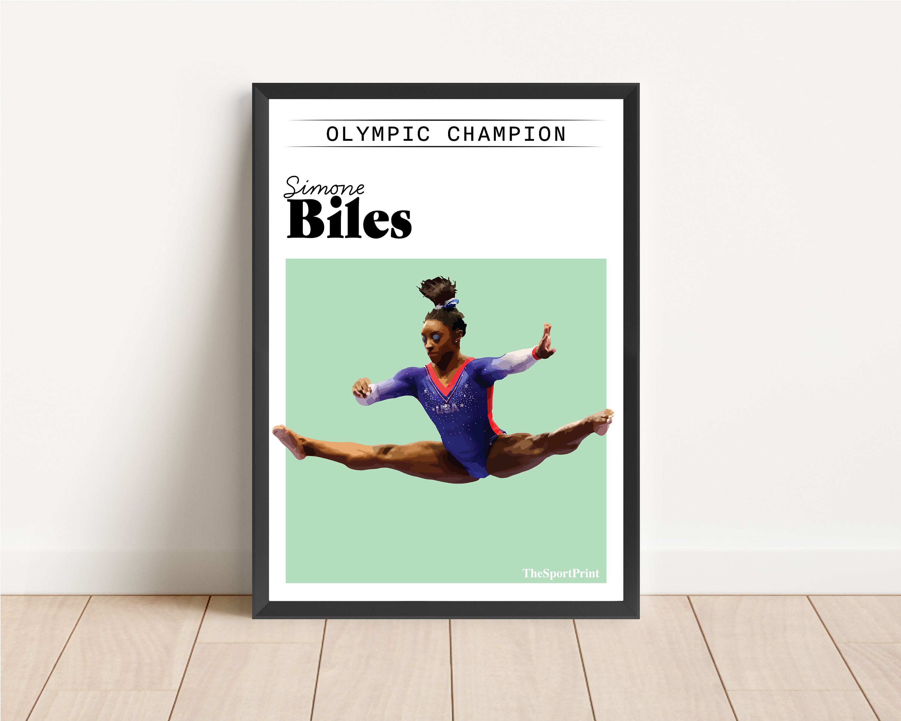 Simone Biles | Olympic Champion Poster Print | Gymnastics Sport Art - Etsy