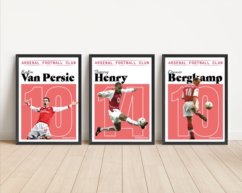 Football Arsenal Legends Players Poster Print Sport Art Fathers Day ...