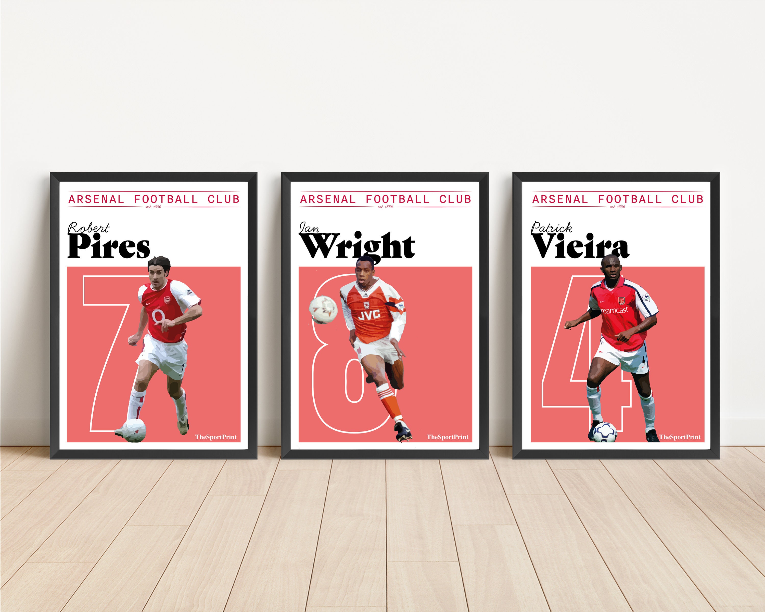 Football Arsenal Legends Players Poster Print Sport Art Fathers Day ...