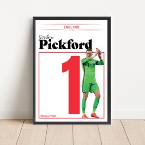 Jordan Pickford | England Men's Lions Legend Football Soccer Poster ...