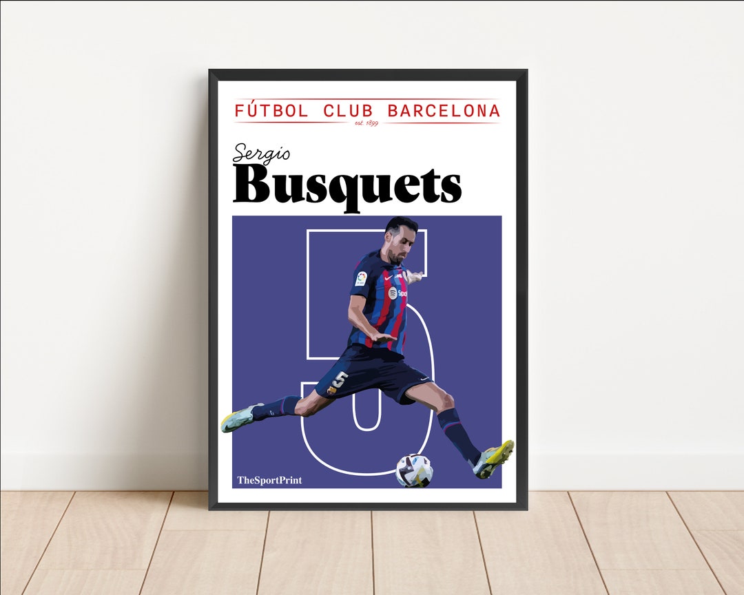 Sergio Busquets | Barcelona Legend Football Soccer Poster | Sport Art ...
