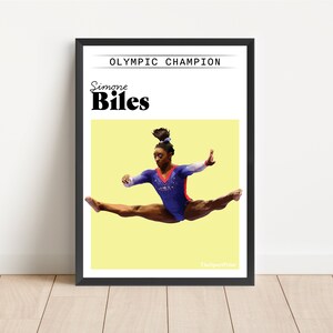 Simone Biles Olympic Champion Poster Print Gymnastics Sport Art - Etsy