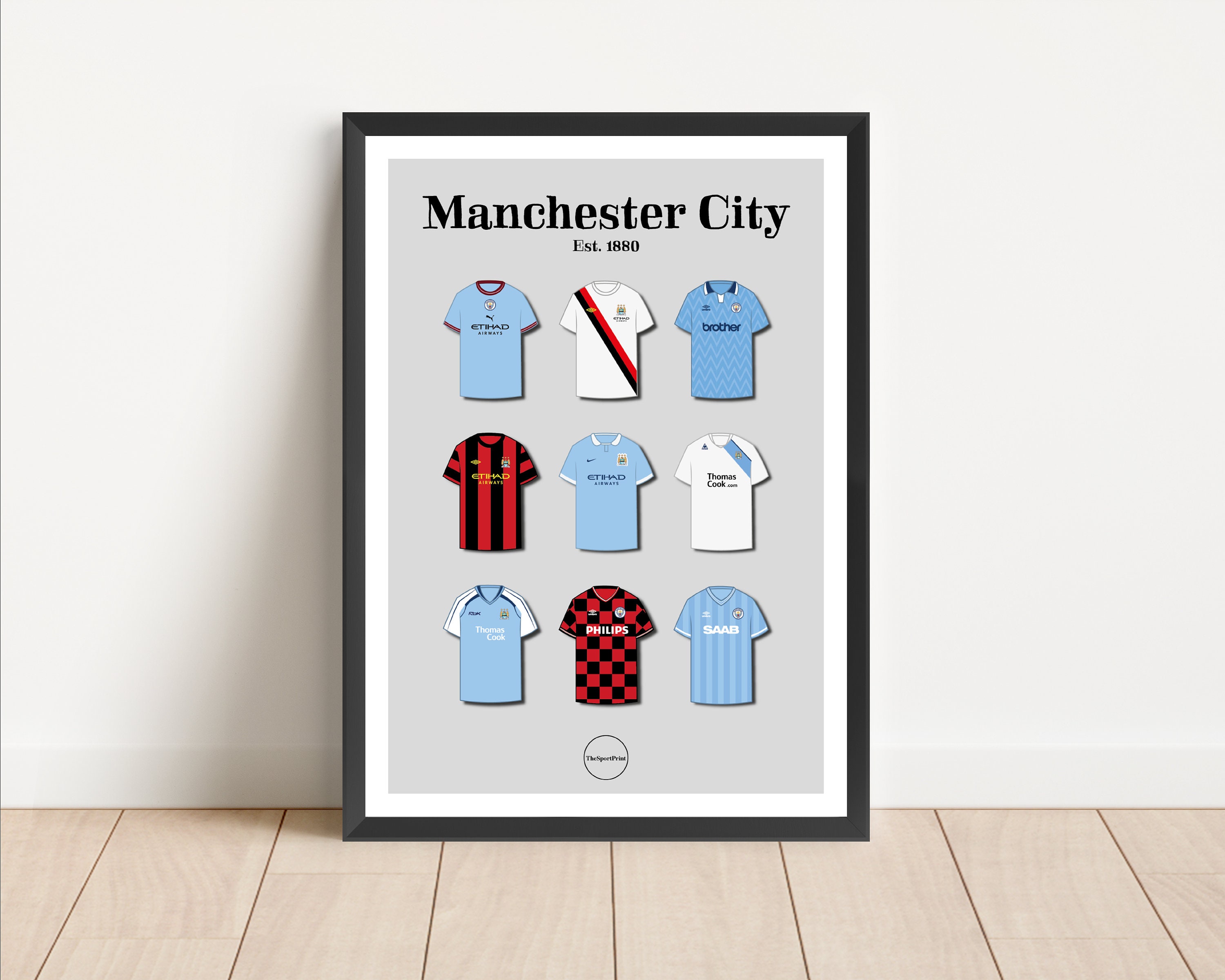 Manchester City Iconic Kits | Manchester City Football Poster | Sport ...