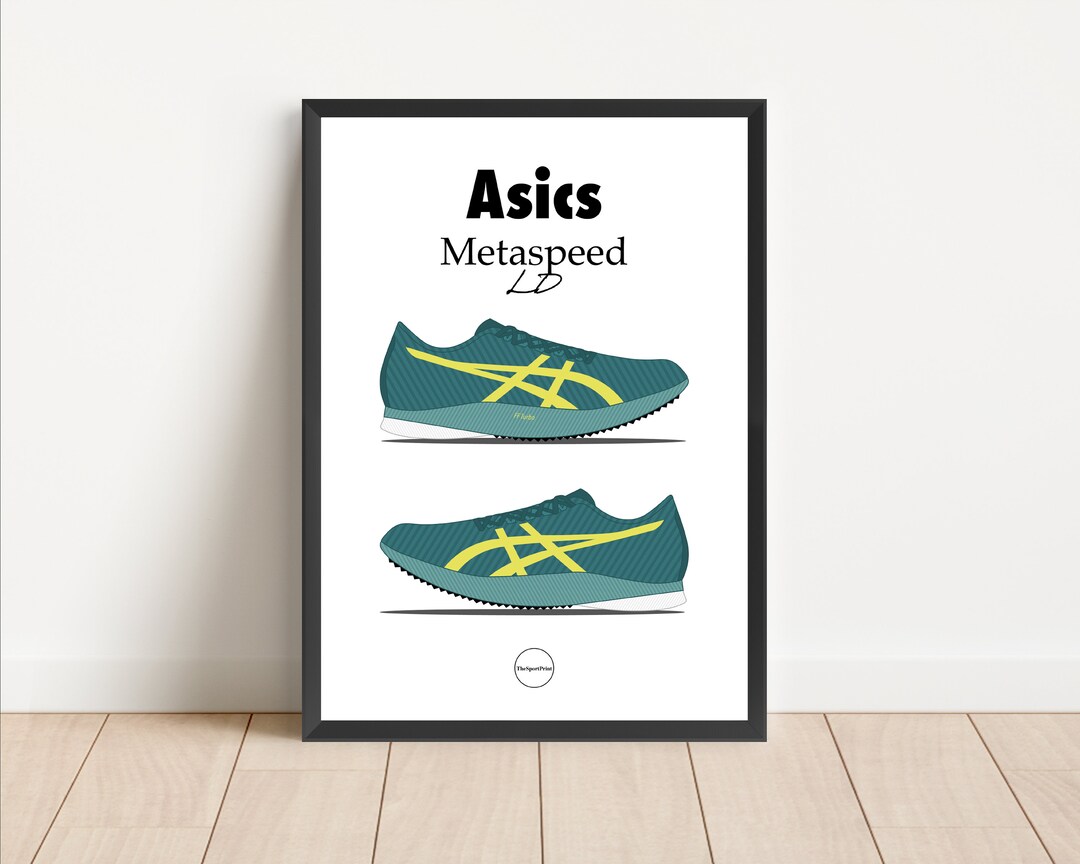 Asics Metaspeed LD Blue Spikes Poster Print Running Athletics Sport Art ...